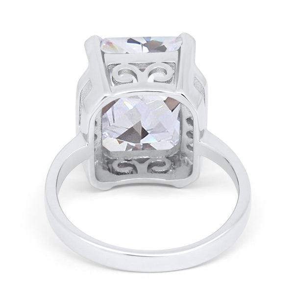 Engagement Ring Radiant Cut Simulated Cubic Zirconia 925 Sterling Silv – Blue Apple Jewelry