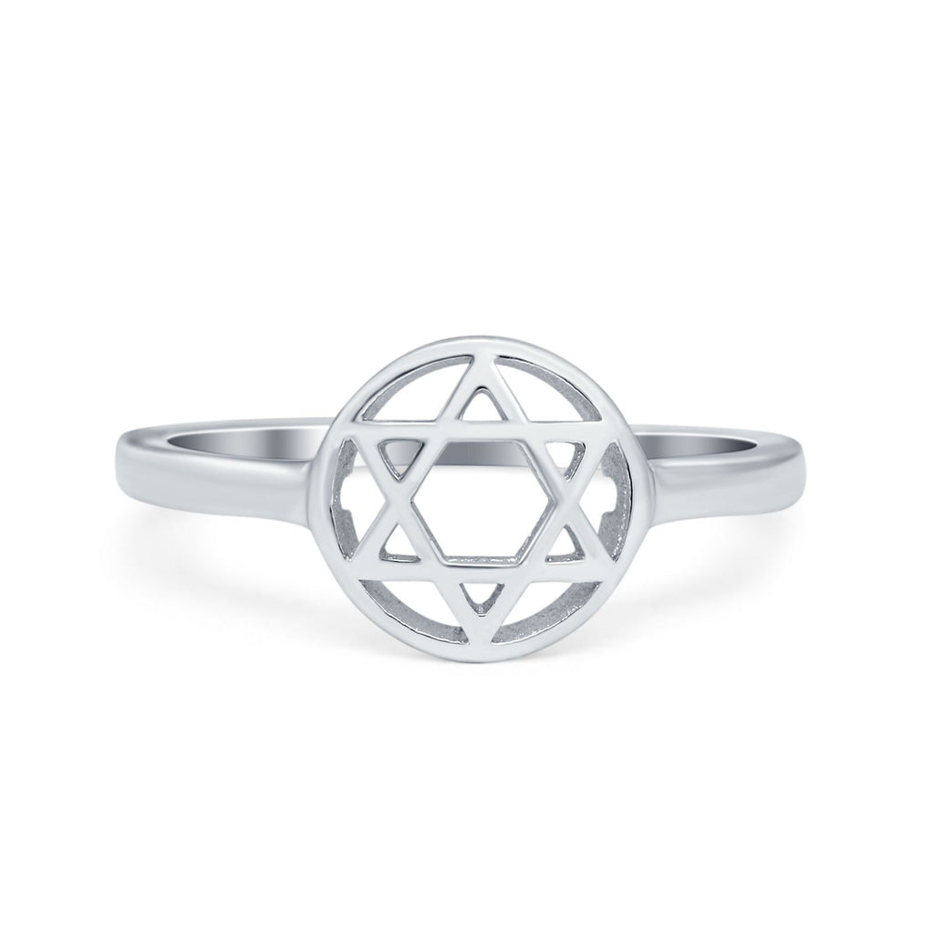 Jewish Star Plain Ring Band 925 Sterling Silver – Blue Apple Jewelry