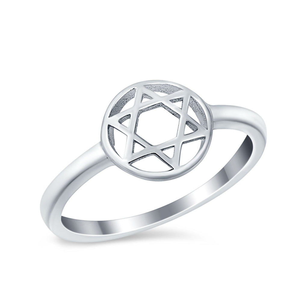 Jewish Star Plain Ring Band 925 Sterling Silver – Blue Apple Jewelry