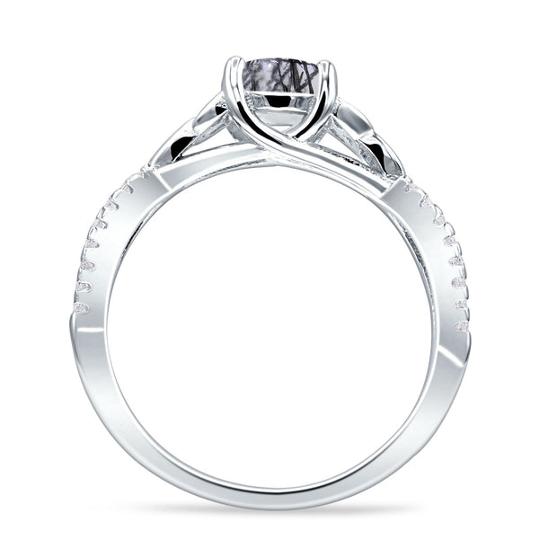 Round Cetlic Trinity Vintage Style Natural Rutilated Quartz Ring 925 S ...