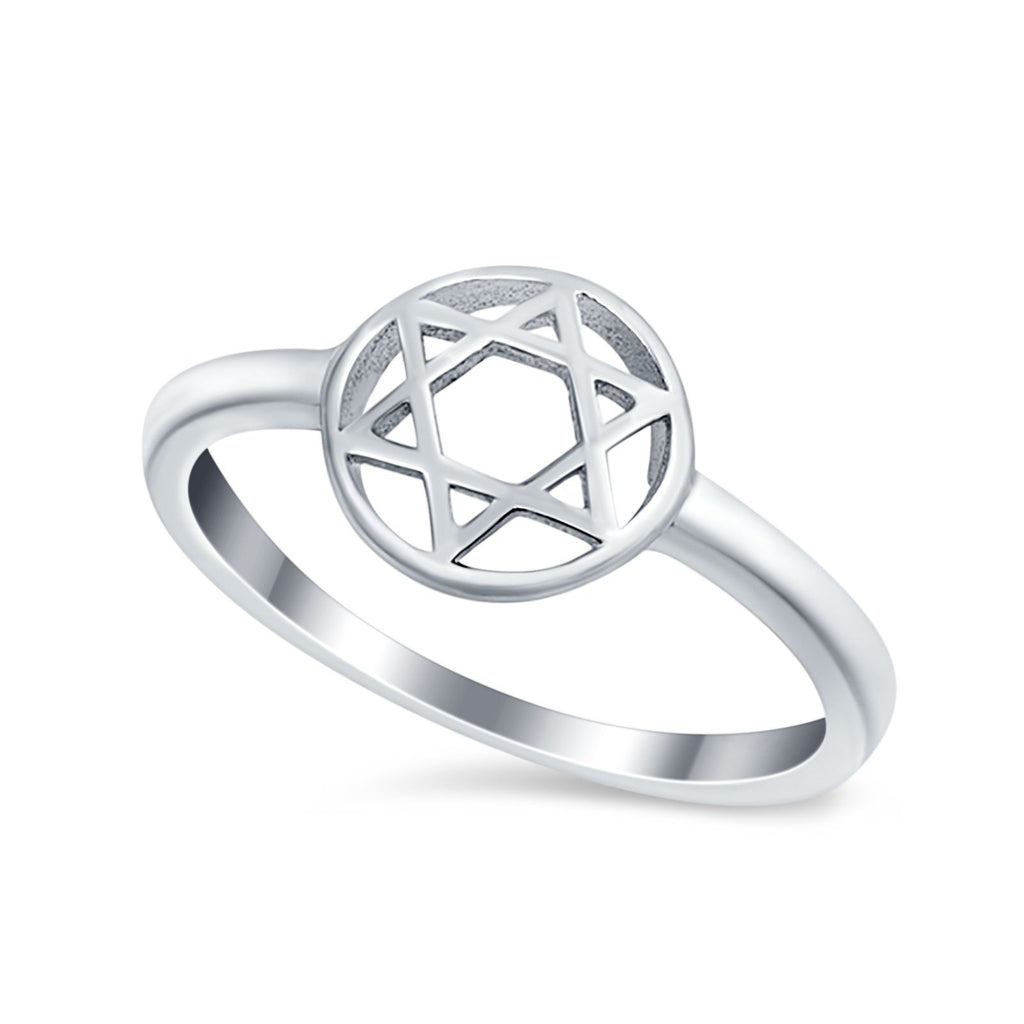 Jewish Star Plain Ring Band 925 Sterling Silver – Blue Apple Jewelry