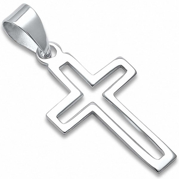 Plain Open Cross Pendant 925 Sterling Silver Choose Color – Blue Apple ...